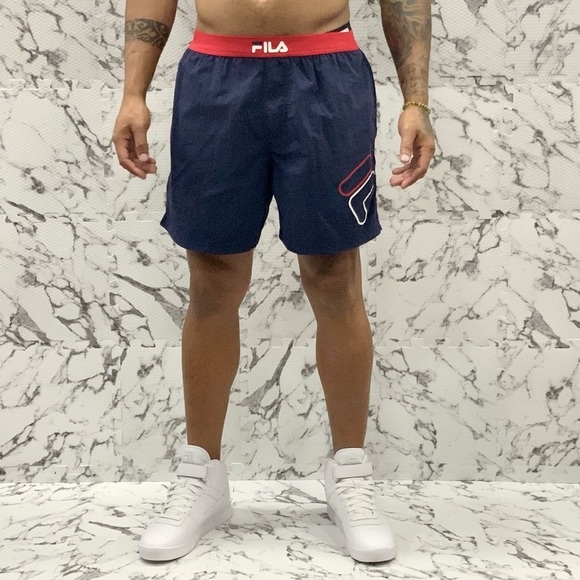Fila | Shorts | Mens Fila Navy Red Short | Poshmark